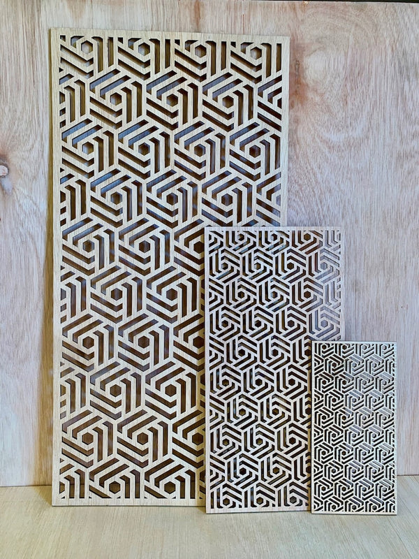 Large Abstract Retro wood panels | Geometrical Panel Wall Panelling ...